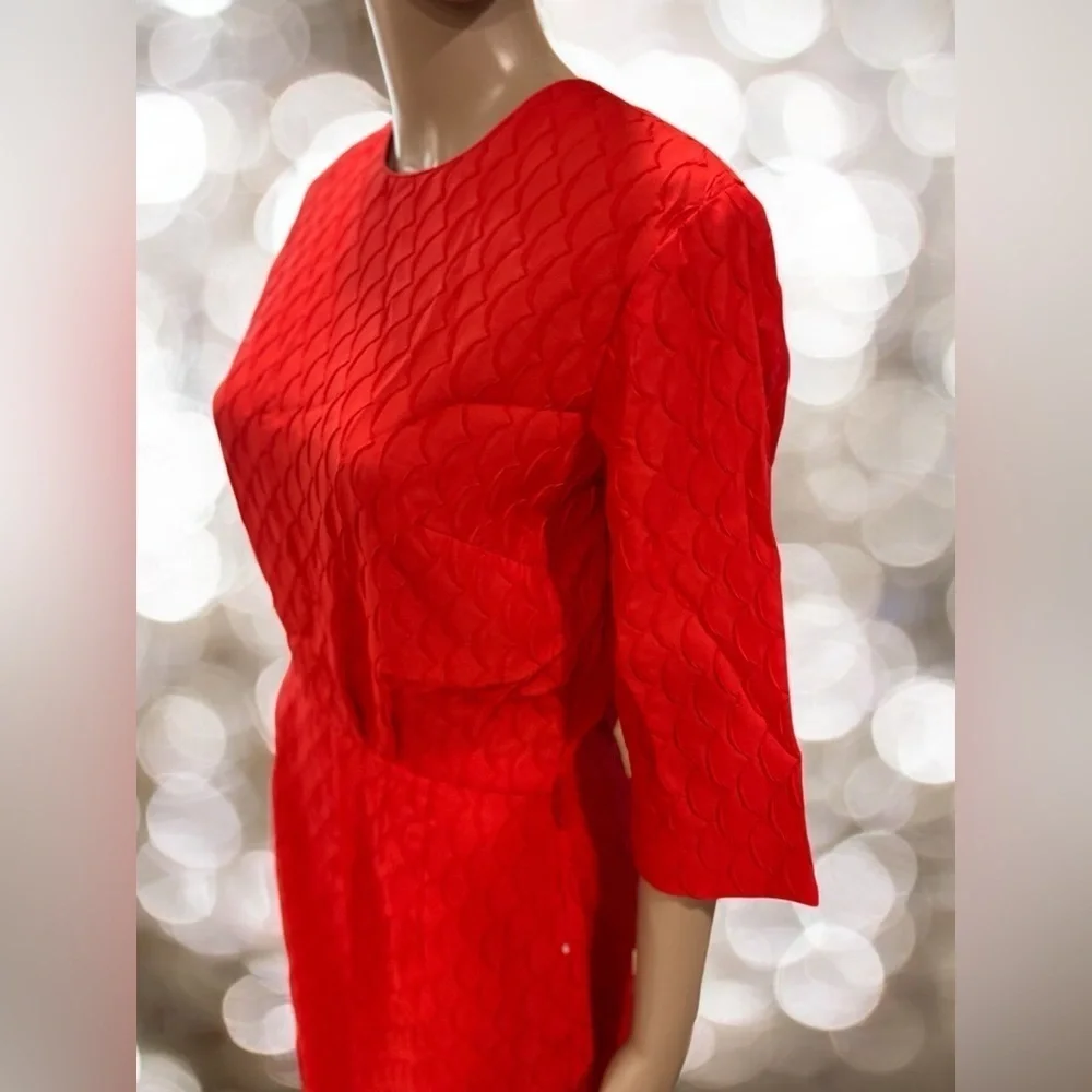 Vintage | Dresses | Vintage Red Fishtail Textured Cocktail Wiggle ...